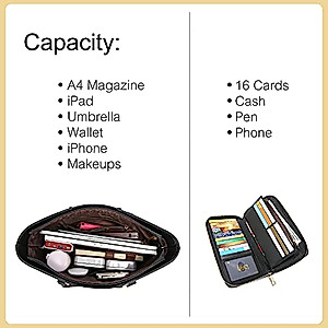 LOVEVOOK Purses and Wallet Set for Women, Work Tote Purse Shoulder Bag, Fashion Handbags with Matching Wallets Set 2 Pcs