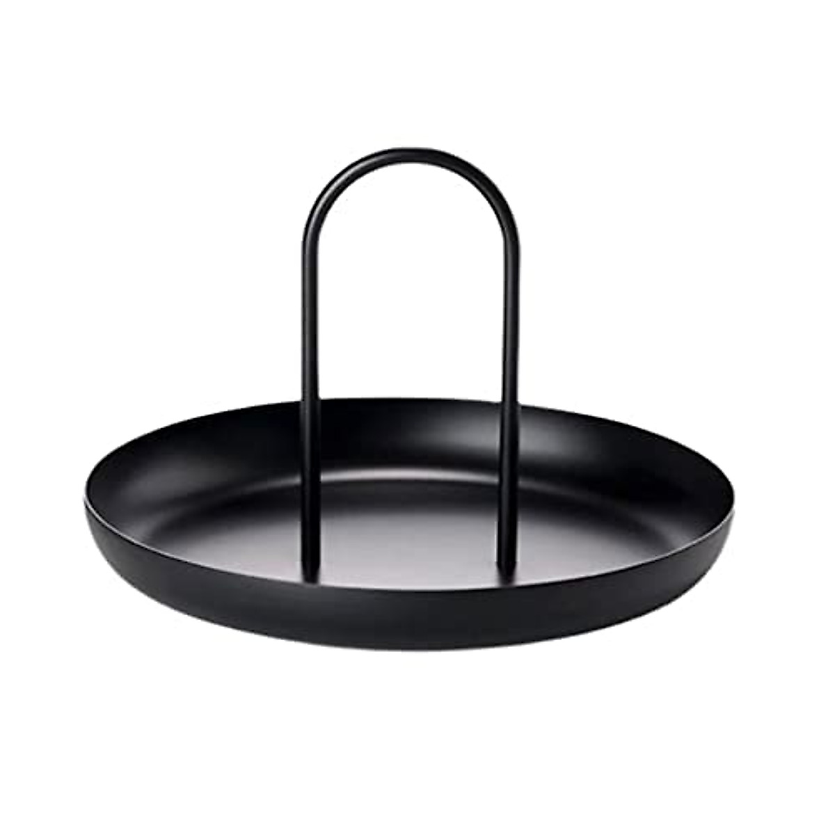 SXNBH Round Jewelry Tray Desktop Storage Tray Sundries Storage Box with Handle Dining Table Meal Tray Ring Earring Display Stand