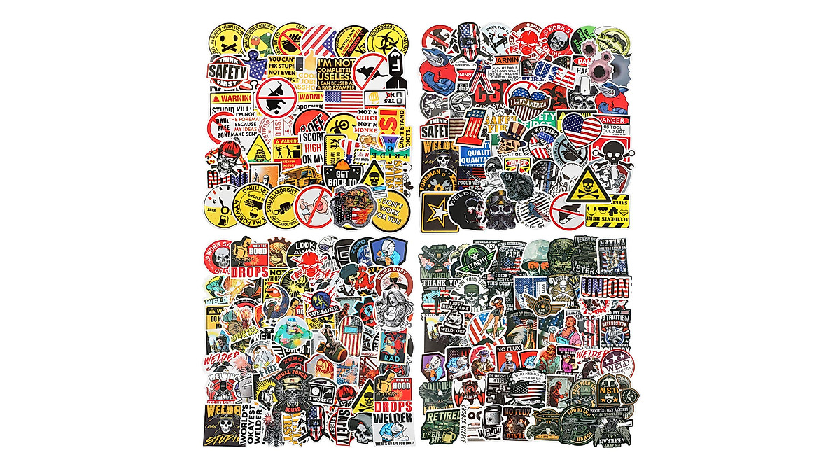 Outus 350 Pieces Hard Hat Stickers Funny Vinyl Tool Box Sticker ...