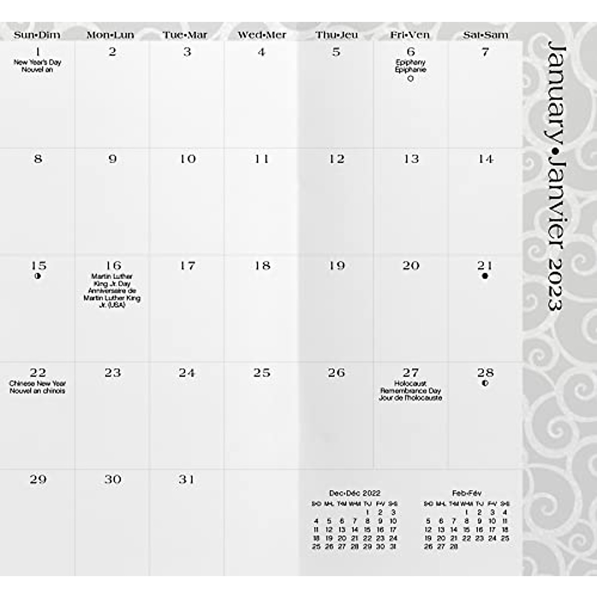 2023-2024 Silver Glitter (Bilingual French) Pocket Planner