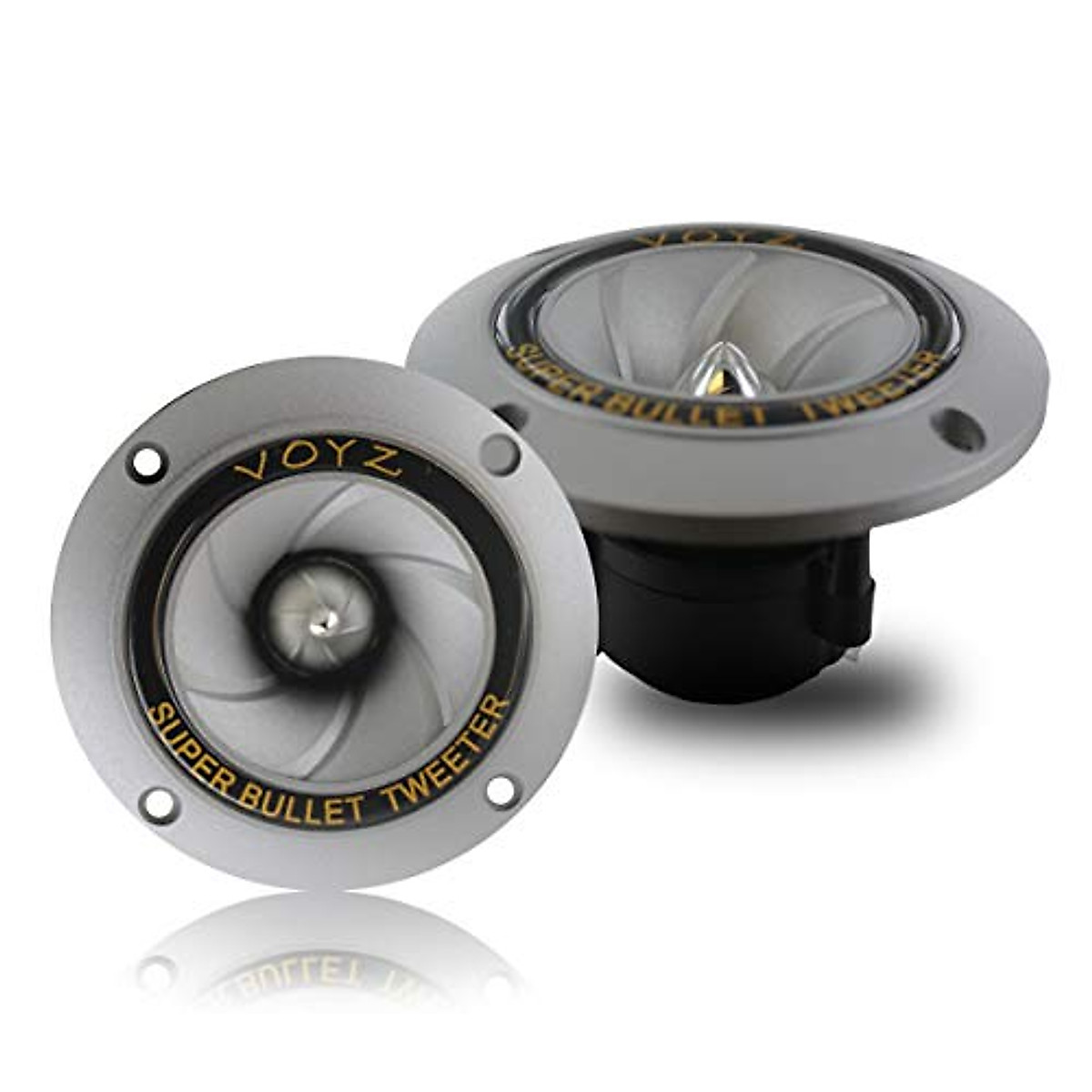 VOYZ 400 Watts Max Power Speaker Tweeter - 3.5” Piezo Super Horn Tweeters with Aluminum Diaphragm and High Temperature Voice Coil - 4-8 ohms for Speaker Box or Sound Project 1 Pair (2pcs) (PET-1918)
