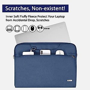 V Voova Laptop Bag 13-14 inch with Shoulder Strap & Handle, Waterproof Laptop Case Sleeve Compatible with 13-14” MacBook Air/MacBook Pro, Slim Briefcase Computer Cover for Men Women, Blue
