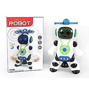 SIDD Dancing Robot with Music, Robot for Kids with 3D Flashing Lights, 360 Degree Rotation Toy Robot for Kids -Plastic,Multi Color,Pack of 1