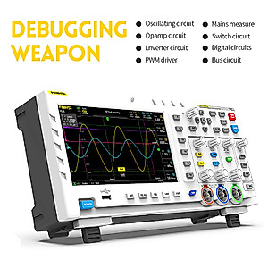 FNIRSI 1014D Oscilloscope 2 in 1 Digital Oscilloscope DDS Signal Generator, 100X High Voltage Probe, 2 Channels 100Mhz Bandwidth 1GSa/s Sampling Rate Built-in 1GB Storage Space