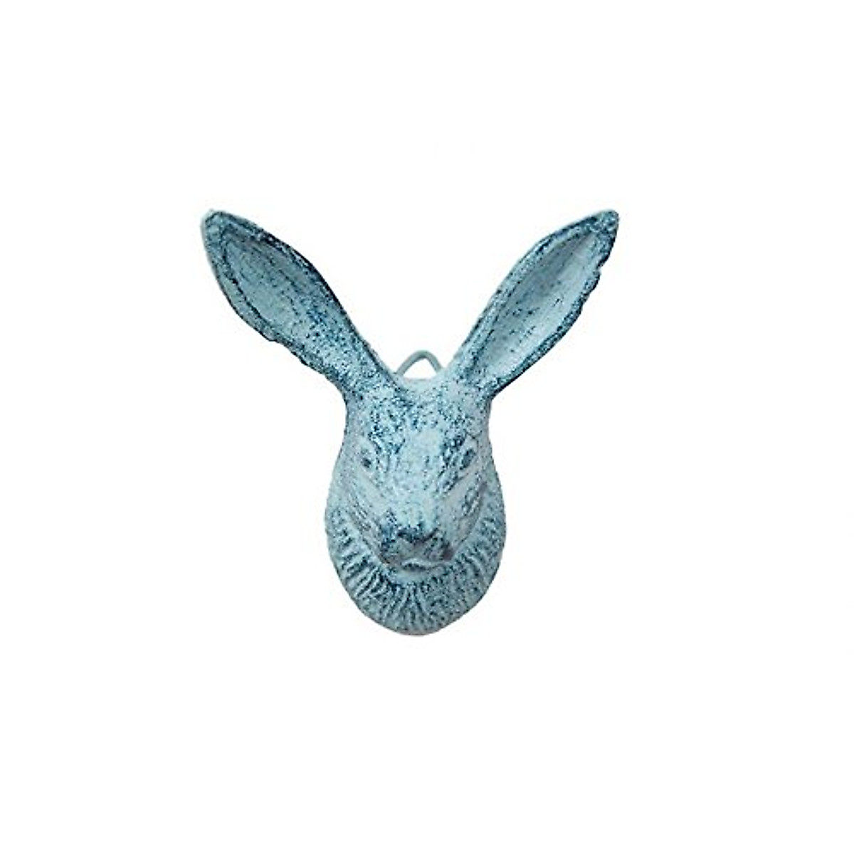 Rustic Dark Blue Whitewashed Cast Iron Decorative Rabbit Hook 5" - Rabbit Home