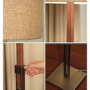 TANGIST Nordic Floor Lamp Solid Wood Standing Lamp Indoor Lighting Floor Lamp Antique Suitable for Living Room Bedroom - Foot Switch Modern Style Home Decoration