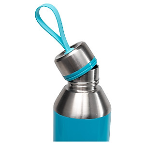 Cool Gear Stainless Steel Double Walled Vacuum Insulated Tyler Water Bottle, with Threaded Loop Lid, 17 Ounce (2 Pack) - Blue/Orange