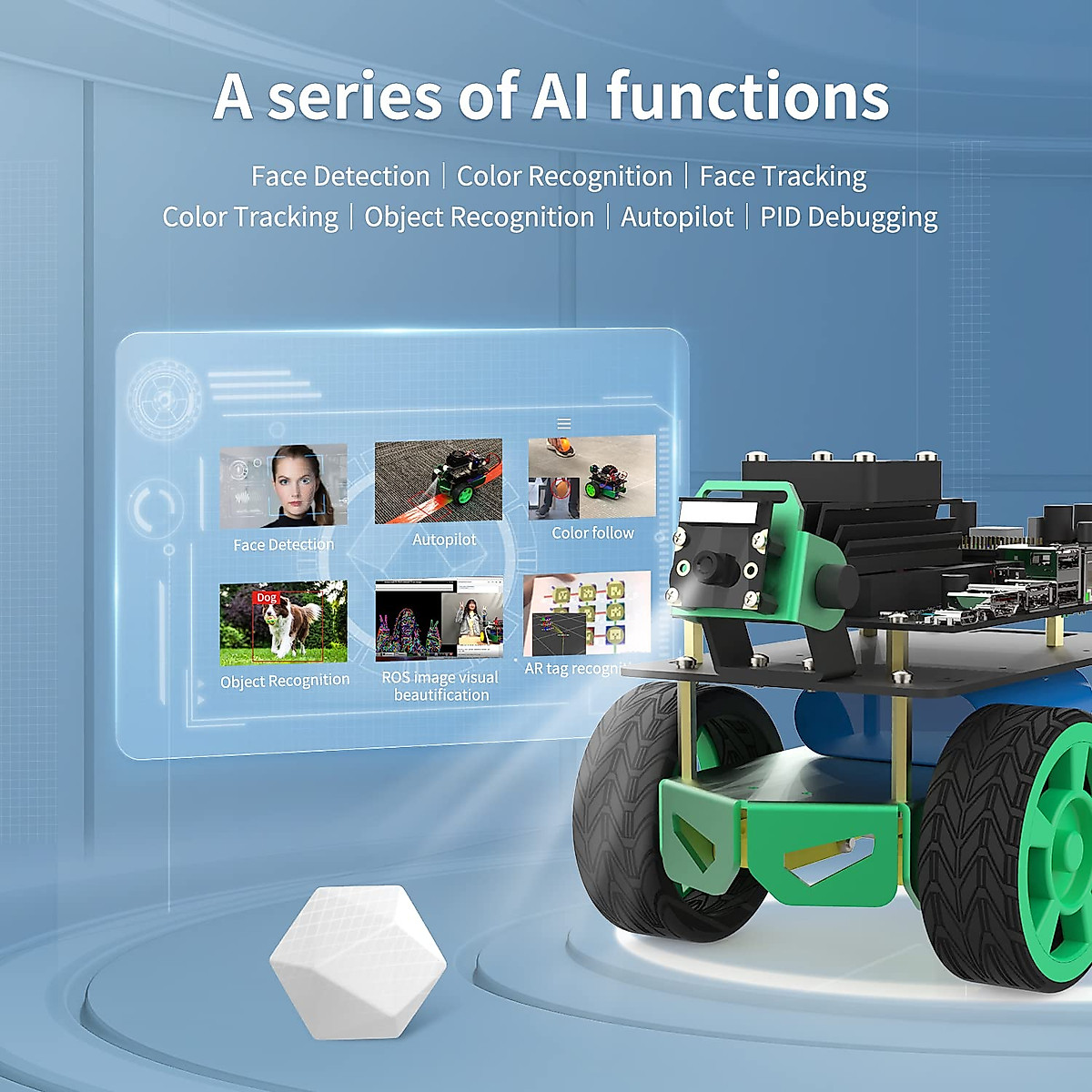 Yahboom Jetson Nano 4GB Robotic Jetbot Mini AI Programmable Python Robot Kit ROS Starter for University (4GB Ver Jetbot Mini with Nano 4GB)