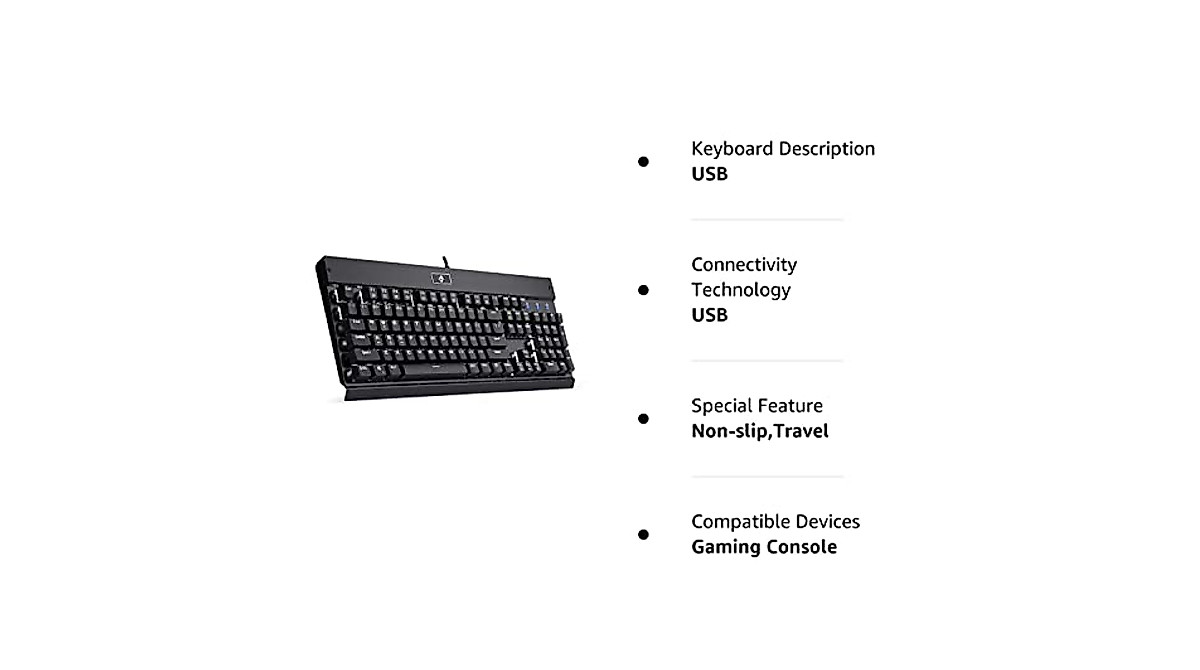 EagleTec KG010 Mechanical Keyboard with Backlit & Brown Switches