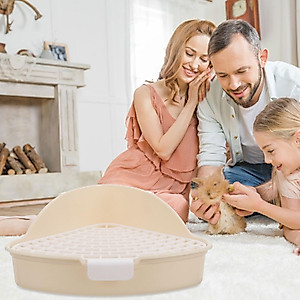 Ipetboom Triangle Potty Trainer Rabbit Litter Box Potty Trainer Pet Toilet Hamster Bunny Corner Litter Bedding Box Litter Pan for Rabbit Bunny Chinchilla Ferret Guinea Pig Hamster