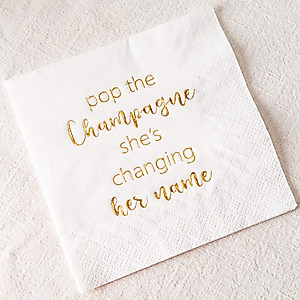 Crisky Bachelorette Cocktail Napkins Bridal Shower Dessert Napkins Gold Foil Bachelorette Bridal Shower Engagement Party Decoration Party Supplies [ 50 Count ]