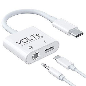 VOLT PLUS TECH USB C to 3.5mm Headphone Jack Audio Aux & C-Type Fast Charging Adapter Compatible with Samsung Galaxy Tab S7/S7+/S6/Lite/S5e/Plusand Many More Devices with C-Port