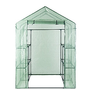 GOJOOASIS Walk in Portable Garden Greenhouse Mini Plants Shed Hot House with 3 Tiers