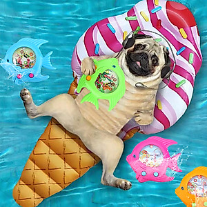 Cotiny 16 Pieces Fish Ring Toss Games Handheld Water Fish Colorful Arcade Retro Pocket Toys for Kids Retro Game Party Favors Game Prizes Travel Pastime