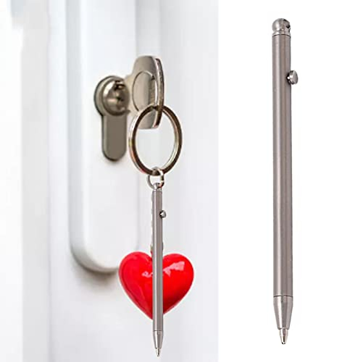 LAIONTY Mini Stylus Keychain Pens Pocket Signature Pens with Refill Ballpoint Pen for Outdoor Office Supplies(True Color)