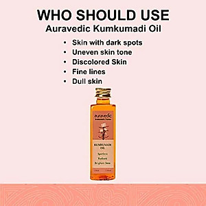 Auravedic Kumkumadi Oil Pure Saffron for Ultra Radiant Skin | 3.38 Fl Oz (100ml)