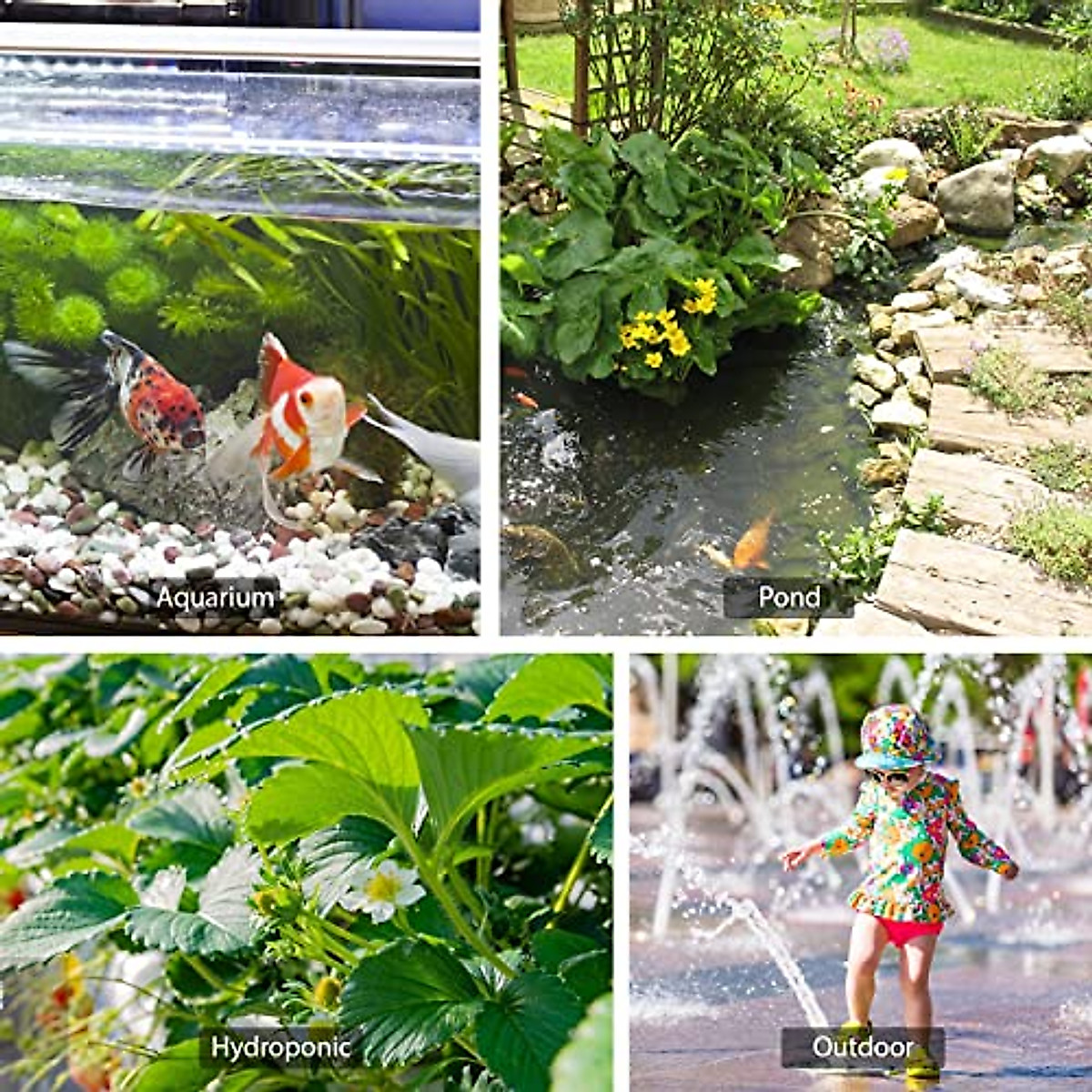 FREESEA Aquarium Submersible Fountain Pump: 30W 550GPH Adjustable Quiet Water Pumps with 7.2ft High Lift for Small Pond | Waterfall | Outdoor | Statuary | Hydroponic (550GPH)