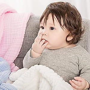 L'Ange Baby-Bath Towel-9 Layer, 28 x 47 Inches, Pink, Cotton Muslin Nap Time Blanket for Toddlers, Kids & Home, Soft, Ultra Absorbent, Suitable for Delicate Skin, Medical Grade Packaging