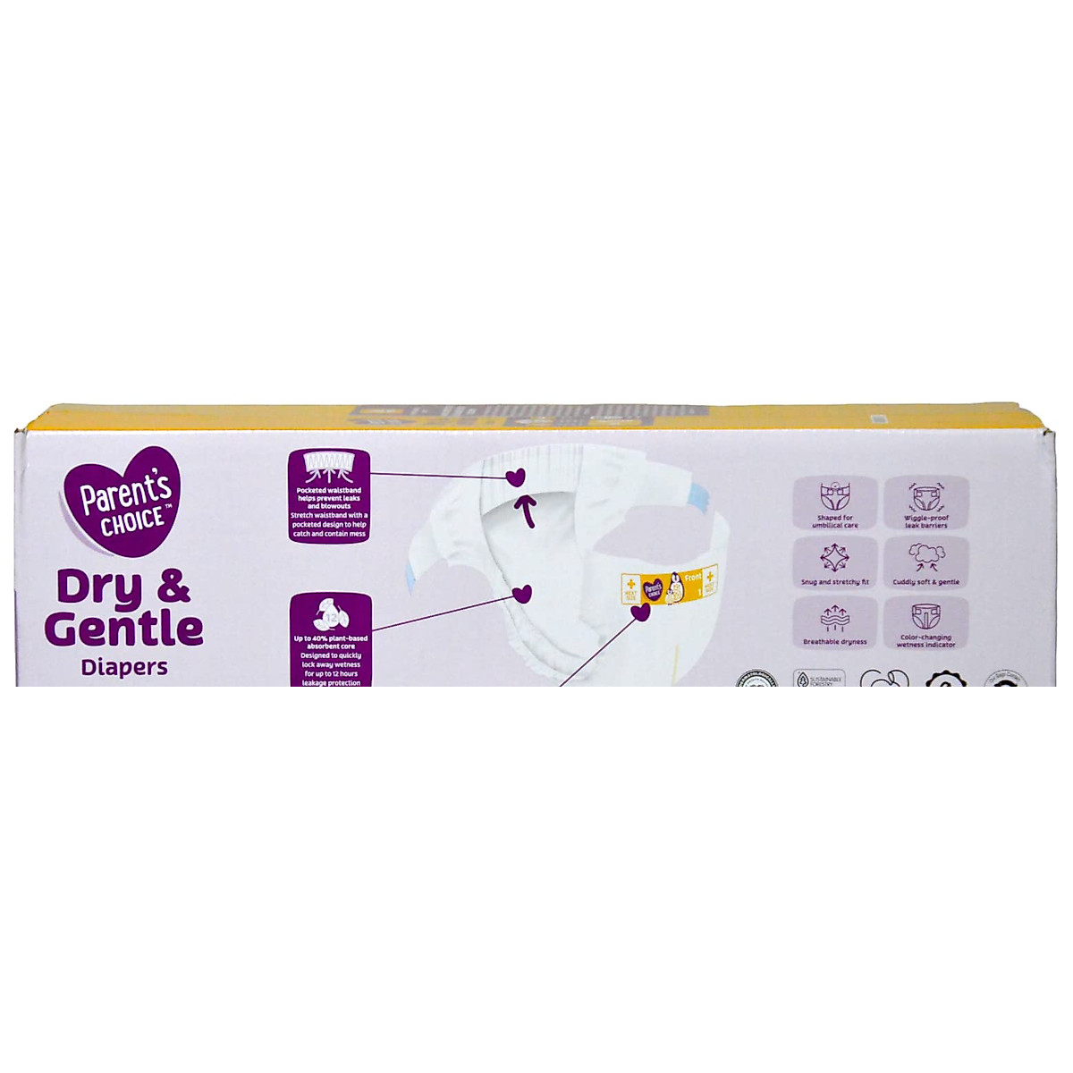 Parent’s Choice Dry & Gentle Diapers, Size 1 (8-14 lbs) - 162 Count