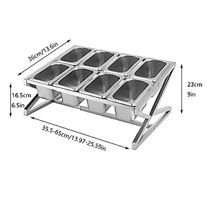 QUEMARQUE Pizza Topping Station, Double Layer Stainless Steel Seasoning Containers with Lids, 8 Compartment Trays Food Prep Station for Prepping Ingredients and Toppings