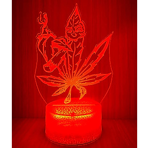 Yooce 420 Leaf 3D LED Table Lamp Night Light Optical Visual Illusion Home Decor Lighting