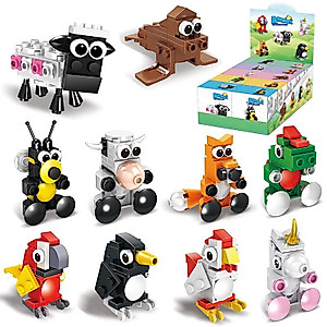Building Blocks Animals 10 in 1 STEM Building Bricks,Zoo Animal Baby Toys Uang Coccinella Septempunctata Model Set Building Blocks Insect Specimen Creativity Bricks Children