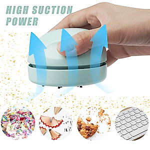 prowithlin Desktop Vacuum Cleaner USB Charging with Vacuum Nozzle Cleaning Brush, Detachable Design & Portable Mini Table Dust Vaccum Cleaner Crumbs, Piano, Computer, Car Etc