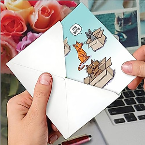 NobleWorks - 1 Happy Birthday Cartoon Greeting Card - Funny Notecard with Envelope, Comic Stationery - Bring Your Own Box C7278BDG