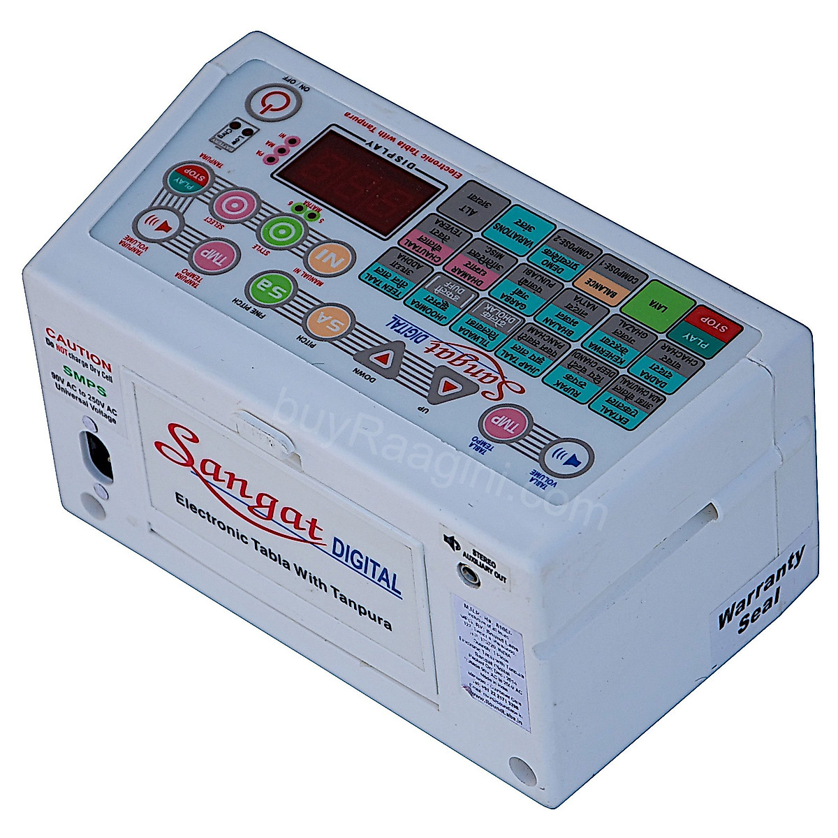 Electronic Tanpura, Sangat Electronic Tanpura - with Tabla, Pakhawaj Dholak and Duff, by Sound Labs, Bag, Instruction Manual, Power Cord, Digital Tambura Sampler (PDI-DBF)