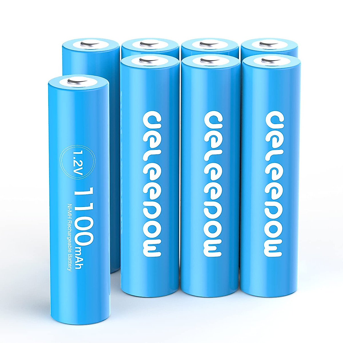 Deleepow AAA Rechargeable Batteries NiMH, 1100mAh High Capacity Pre-Charged Triple A Battery, 1.2V Low Self Discharge, Pack of 8