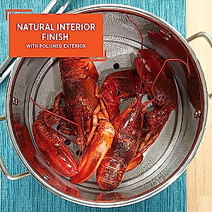 IMUSA Aluminum Steamer with Rack, 40 Qt, Silver