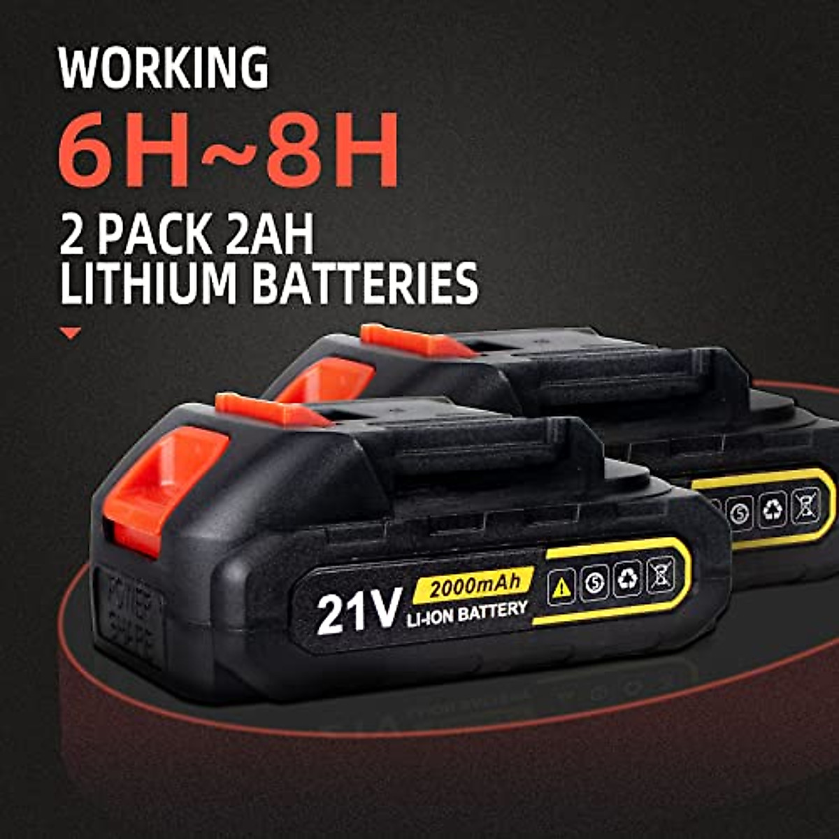 Electric Pruning Shears Cordless 21V with 2000mAh 2PCS Lithium Battery and Matching Tools,30mm (1.2″) Cutting Diameter,Tree Branch Flowering Bushes Trimmers for Gardening (Red)