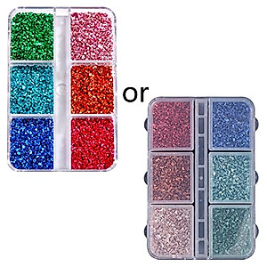Crushed Glass Glitter Multicolor Irregular Metal Fragments Broken Glass Sprinkling Coarse Glitter Suitable for Nail Broken Glass Pieces for Resin Crafts