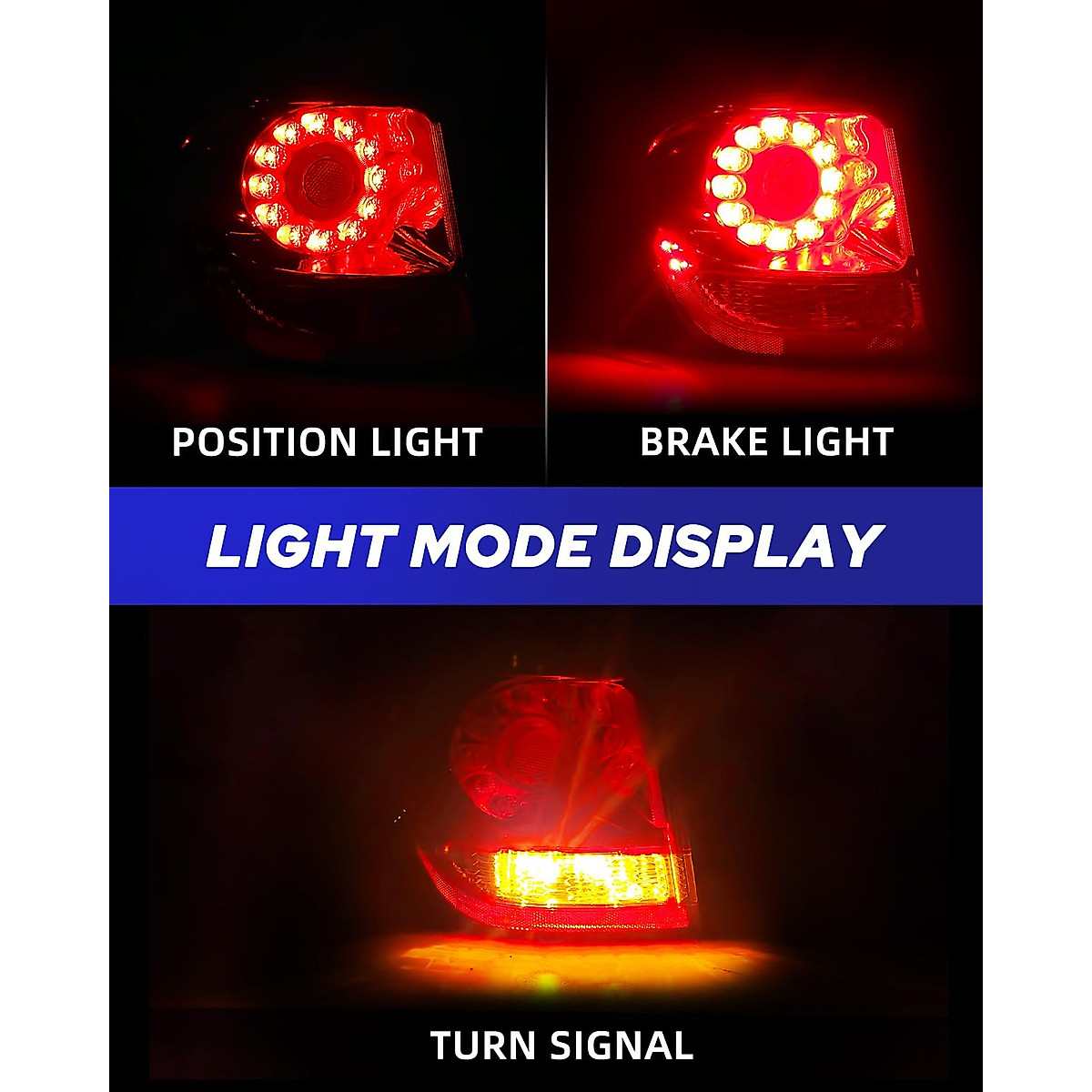 AUTOONE Tail Light Assembly Rear Lamps with Bulbs Replacement for 2011-2020 Dodge Journey Tail Lamp Outer LED Brake Light Driver & Passenger Side