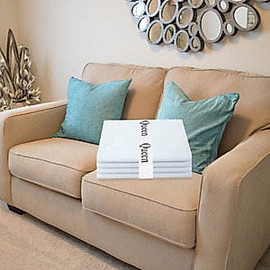 Yermivie 6 Pieces Bed Sheet Organizer Bands, Sheet Organizers and Storage Label Bands, Sheet Label for Bedding, Sheets Organizer for Closet,Sheet Keepers Linen Labels Bedding Bands (Queen)