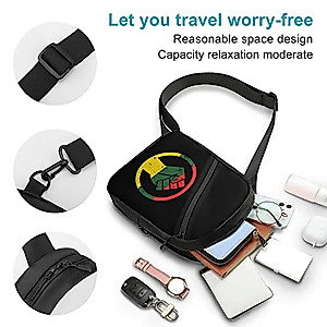 Rasta Black Power FIST Fits Sling Backpack Chest Bag Crossbody Shoulder Bags Daypack For Casual Travel Hiking Sports