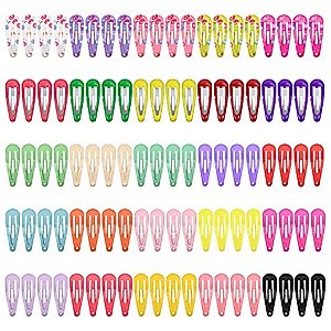 100 Pcs Small Hair Clips for Little Girls 1 Inch Metal Mini Snap Hair Clips Barrettes for Toddlers Kids Hair Accessories (Multicolor)