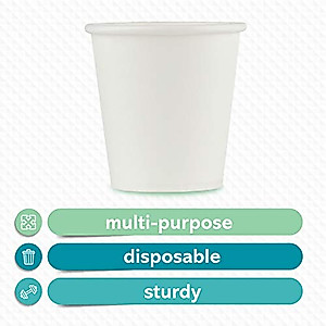 [100 PACK COFFEE CUPS] 3 ounce Disposable Paper Hot Cups - Coffee Cup, Bathroom, Espresso, Mouthwash Cups