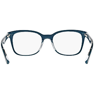 Ray-Ban RX5285 Square Prescription Eyeglass Frames, Turquoise On Transparent/Demo Lens, 53 mm