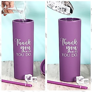 Rtteri 6 Pcs Veterinary Receptionist Week Gifts Nurse Appreciation Gifts Bulk Thank You Tumblers for Women Men 16oz Plastic Skinny Tumblers with Lids for Teacher Coworker Staff(Pastel Colors)