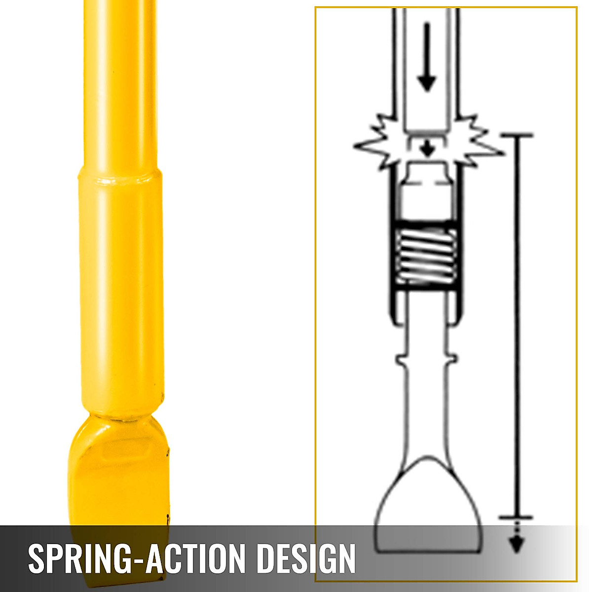 VEVOR Tire Slide Hammer Cast-Steel Bead Breaker Slide Hammer 1.5-Inch Diameter Tire Bead Breaker Slide Hammer 50-Inch Length Tire Breaker Bar Yellow, Heavy Duty Bead Breaker, for Car Truck Trailer
