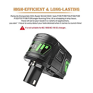 Upgraded 9.0Ah 18v Battery Compatible with Ryobi 18-Volt ONE+ HP P109 P102 P103 P105 P107 P108 Cordless Tool Battery Pack 9000mAh High Capacity Lithium-Ion Battery with LED Charging Meter