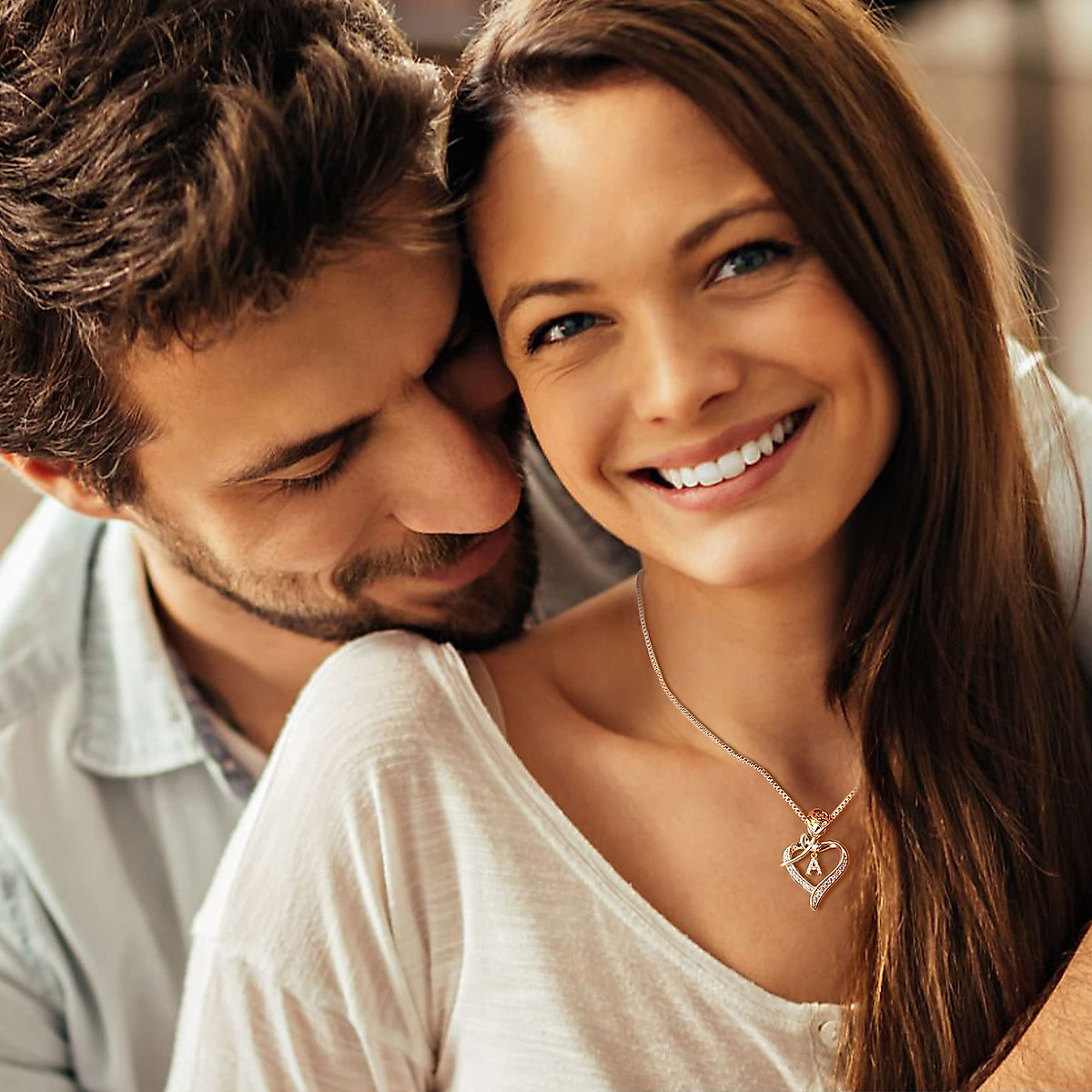 JSJOY Heart Necklace for Teen Christmas Gifts Women Initial Necklaces for Women Rose Flower Letter S Necklace Initial Jewelry Birthday Gift Stocking Stuffers for Teens