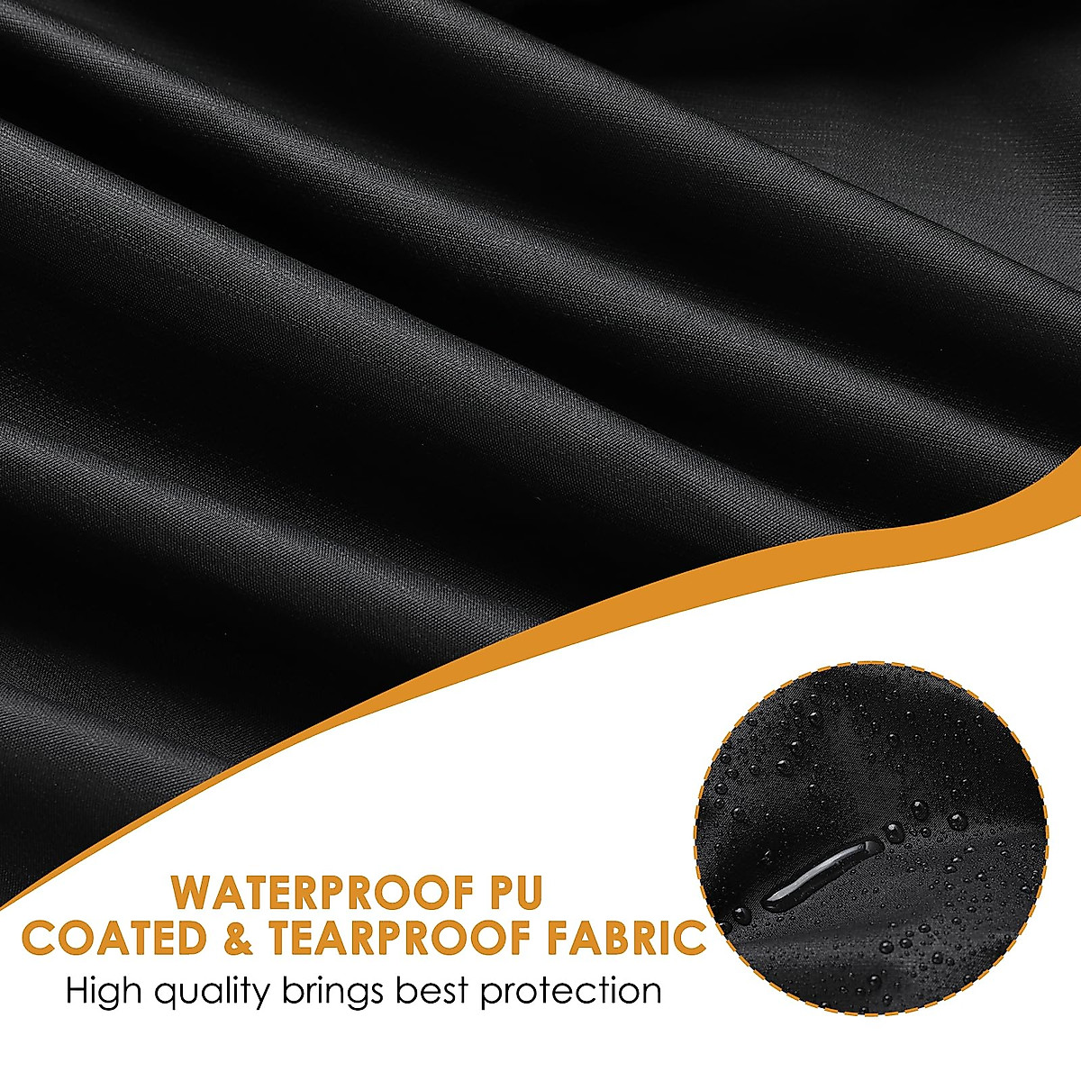 Outdoor Patio Furniture Covers Waterproof, 600D Heavy Duty Oxford Covers for Patio Furnitures as General Table Chair Bay Sofa, UV Proof Wind Proof Snow Resistant in Winter (Black, 90" x 64" x 28")