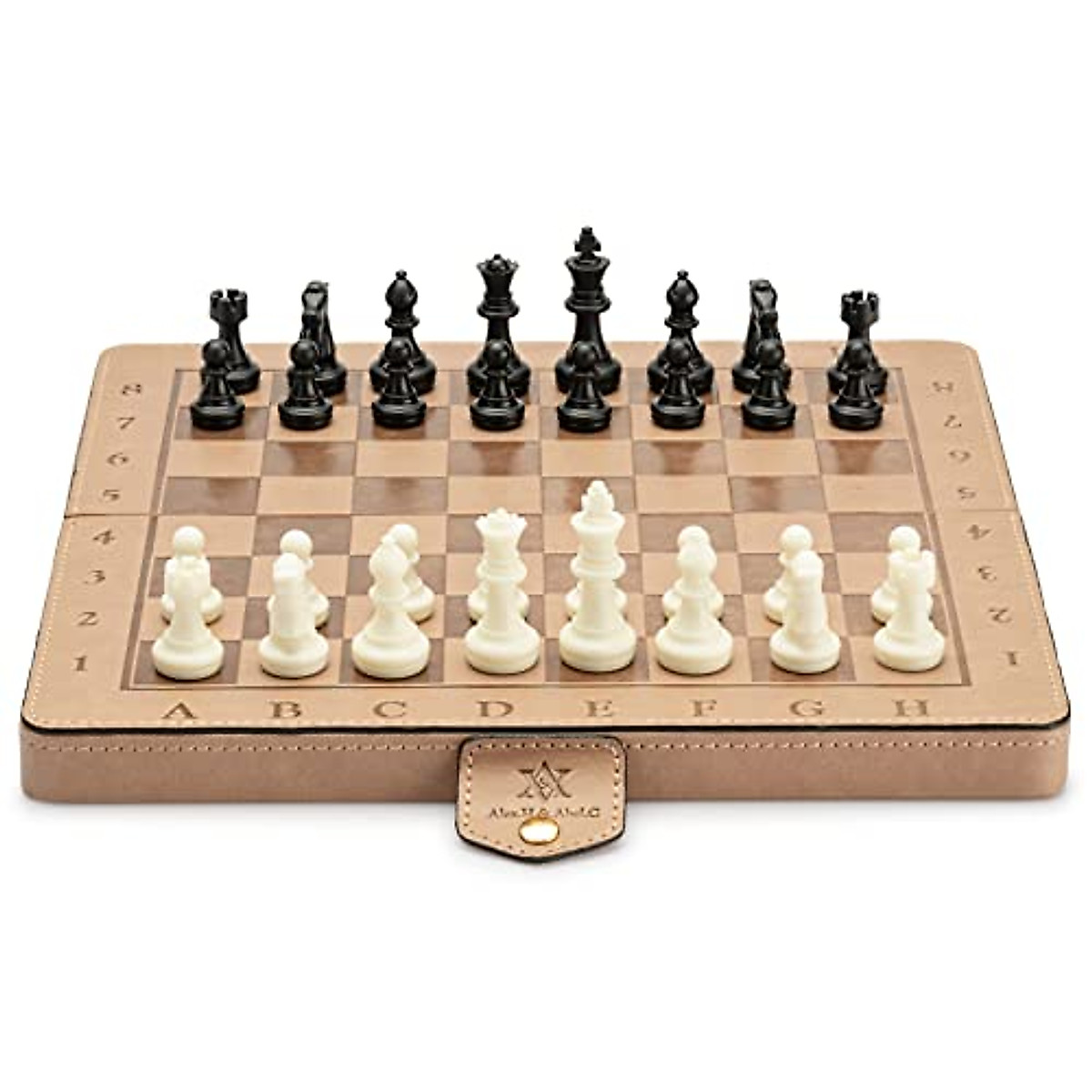 A&A Magnetic Travel Chess Set w/Folding Chess Board, Educational Toys for Kids and Adults - 8"(20cm) * 8"(20cm) Board
