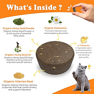 Munchy Chomps Calming Care Support for Cats - Stress Relief & Mellow Calming Chews with Hemp Seed & L-Theanine - Promotes Relaxation & Composure During Stressful Situations (Salmon)