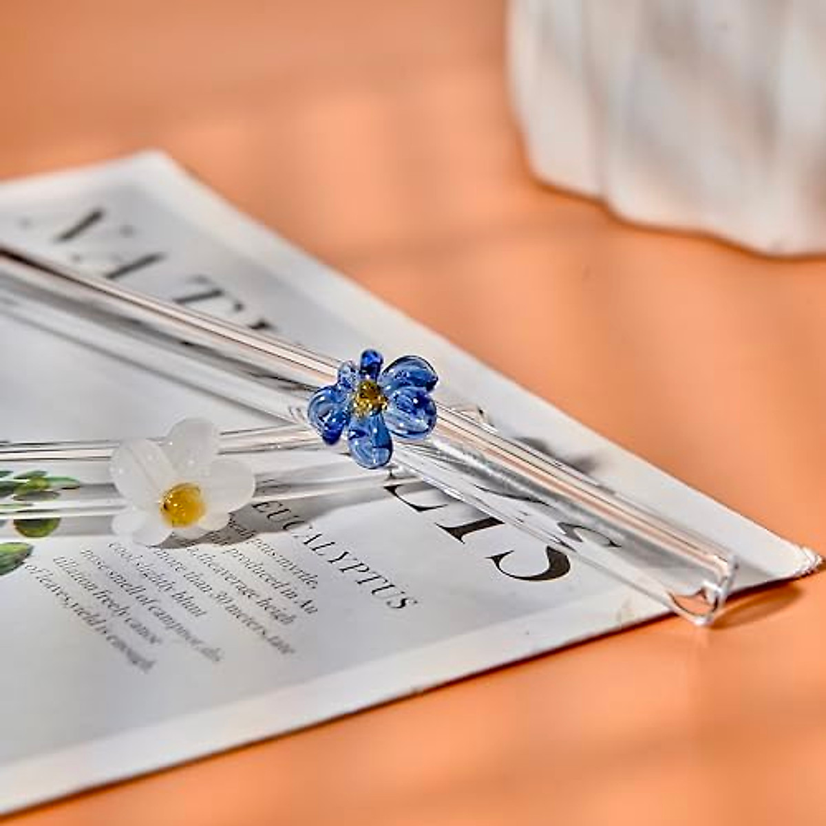 Reusable Glass Straws | 8.2'' X 8mm with Cleaning Brush | Perfect for Smoothies, Milkshakes, Juices ,Teas and Other Cold/Hot Beverages