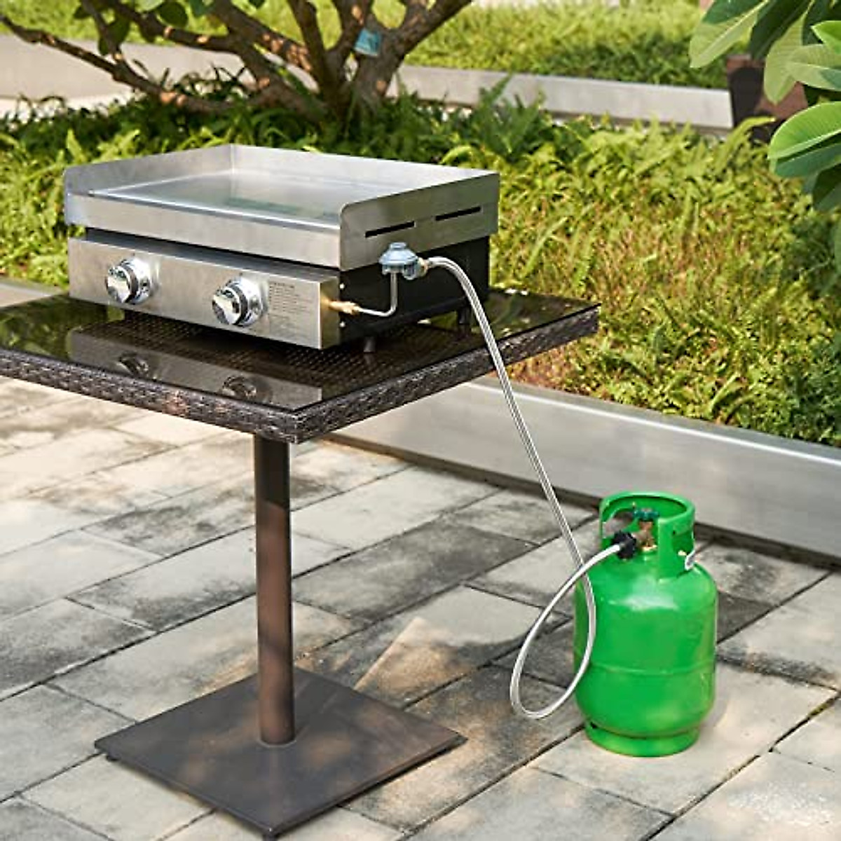 GASPRO 5FT Propane Hose Adapter 1lb to 20lb, Compatible with Coleman Camping Stove, Mr. Heater Buddy Heater, Blackstone Griddle, and More, Connects to 5-100lb Tank