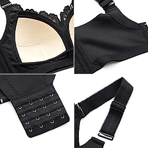 Wirefree Comfort Minimizer no Wire Wireless Full Coverage Plus Size Cute Comfy Minimizing Wide Strap Lifting Bra Push up Bras for Women dd Black 40C 40 C
