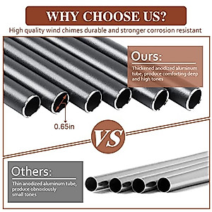 Giergt Sympathy Wind Chimes, Memorial Wind Chimes for Loss of a Loved One Prime, Bereavement Gifts in Memory of Loss of Grandma, Memorial Gifts for Loss of Mother, 32" (Black)